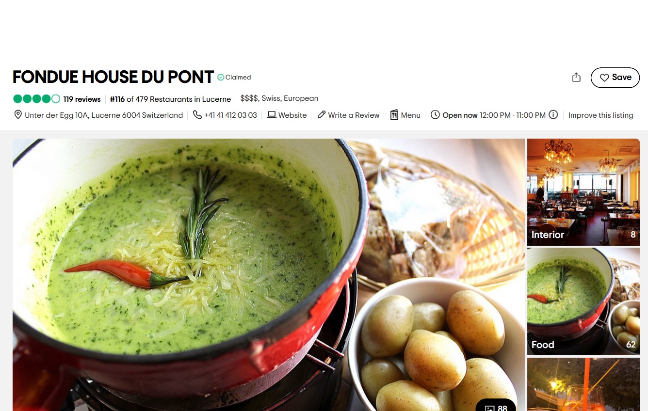 Top 10 best rated Fondue Restaurants in Switzerland – Fondue Villa & Garden